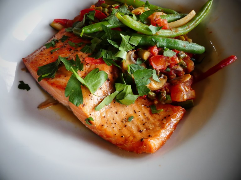 Dinner Tonight! Broiled Salmon & Vegetable Primavera - go2kitchens